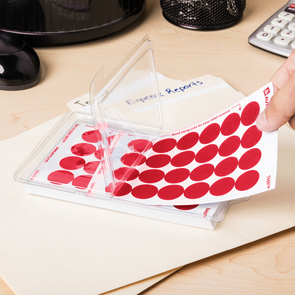 Avery® 5466 3/4" Red Round Removable Write-On / Printable Labels - 1008 ...