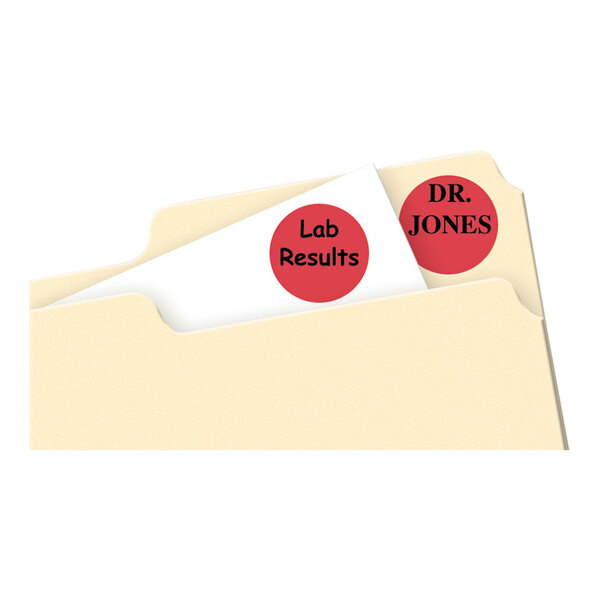 Avery® 5466 3/4" Red Round Removable Write-On / Printable Labels - 1008 ...