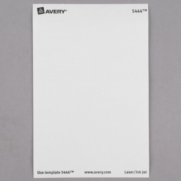 Avery® 5444 2" x 4" White Rectangular Removable Write-On / Printable ...