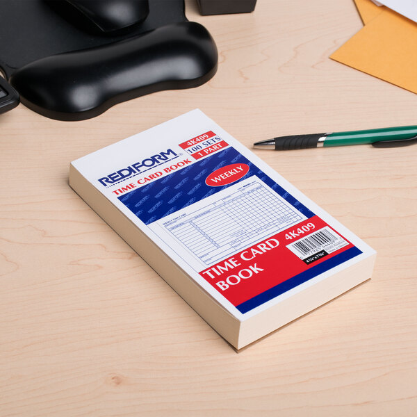 Rediform Office 4K409 Weekly Employee Time Card Book - 100 Sheets ...