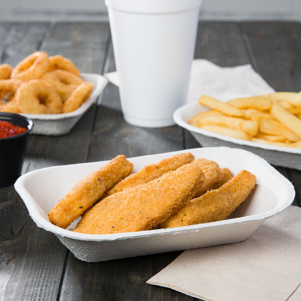 Huhtamaki Chinet 10404 Savaday 7 1/2" x 5 1/2" #200 White Molded Fiber ...