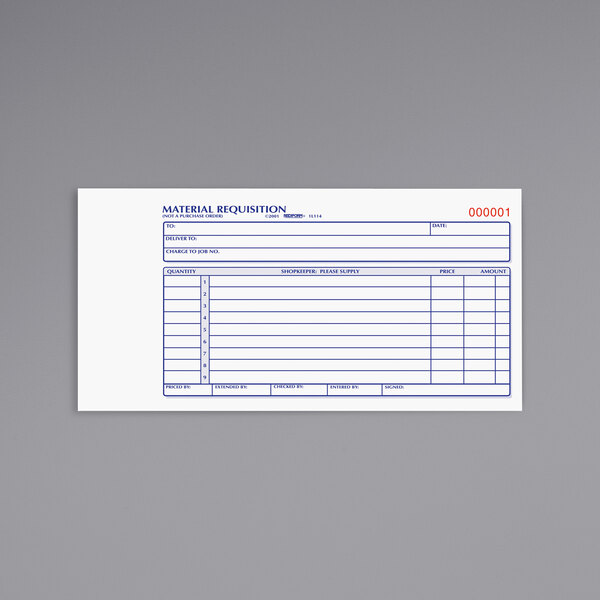 Rediform Office 1L114 Material Requisition Book, 7 7/8" x 4 1/4" 2-Part ...