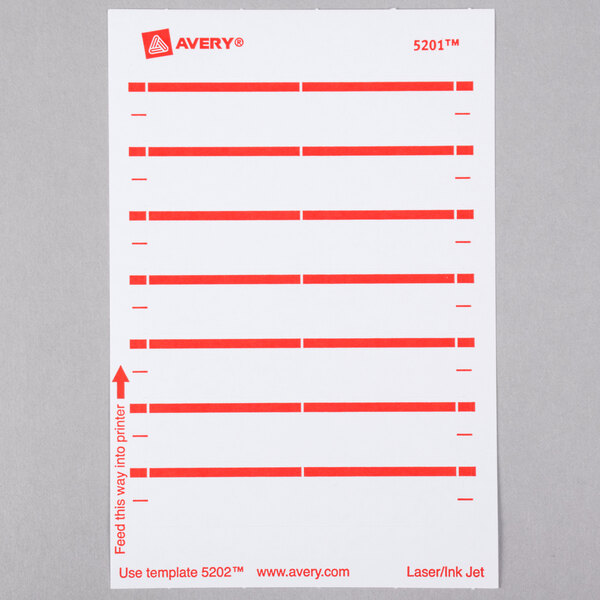 Avery® 05201 11/16" x 3 7/16" White / Dark Red Rectangular Write-On ...