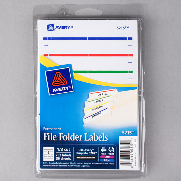 Avery® 5215 11/16" x 3 7/16" White / Assorted Colors Rectangular Write ...