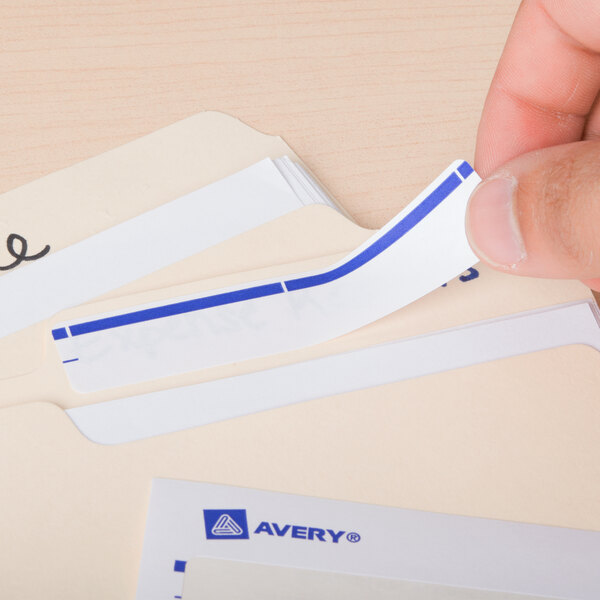 Avery® 5200 11/16" x 3 7/16" White / Dark Blue Rectangular Write-On ...