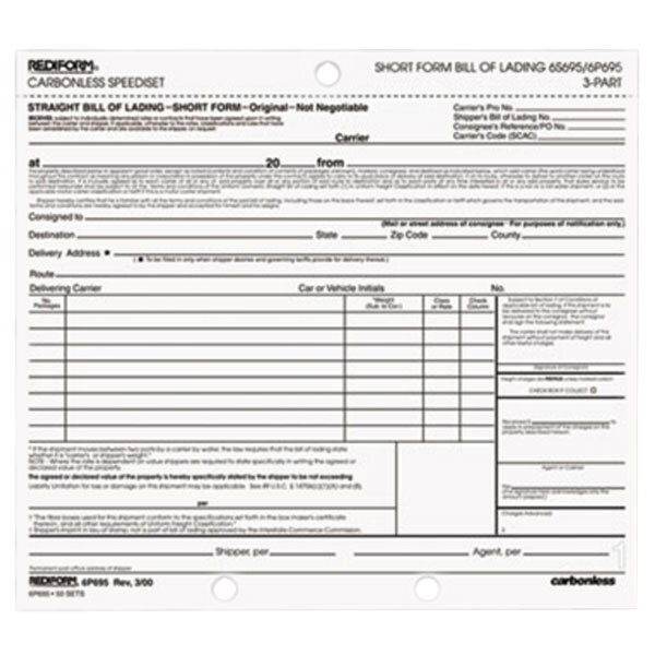 Rediform Office 6P695 7 X 8 1 2 3 Part Bill Of Lading Short Form 50 Pack Rediform RED6P695 rediform-office-6p695-7-x-8-1-2-3-part-bill-of-lading-short-form-50-pack-rediform-red6p695