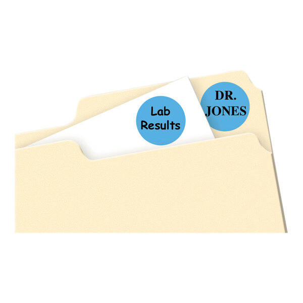Avery® 5461 3/4" Light Blue Round Removable Write-On / Printable Labels ...