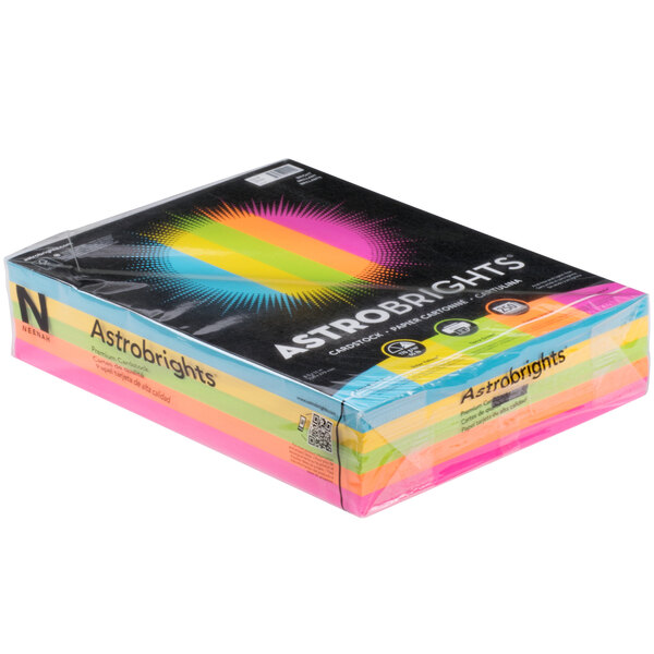 Neenah 99904 Astrobrights 8 1/2" x 11" Bright Assorted 65# Smooth Color ...