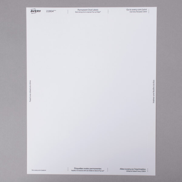 Avery® 22804 Easy Peel 1 1 /2" x 2 1/2" True Print White Glossy Oval ...