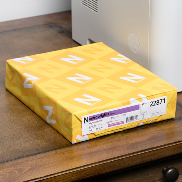 Neenah 22871 Astrobrights 8 1/2" x 11" Planetary Purple 65# Smooth ...