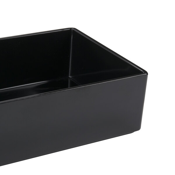 Cal-Mil 1397-13M Cater Choice Black Melamine Box - 7" x 20" x 3"