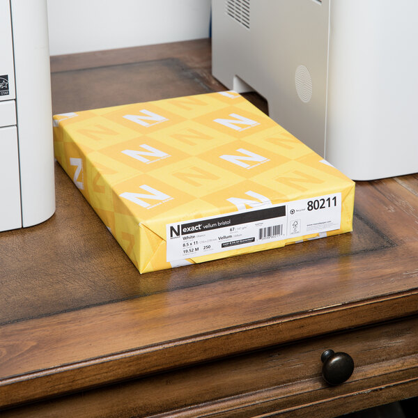 Neenah 80211 Exact 8 1/2" x 11" White 67# Vellum Paper Cover Stock ...
