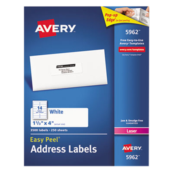 Avery 5962 1 1 3 X 4 Easy Peel White Mailing Address Labels 3500 