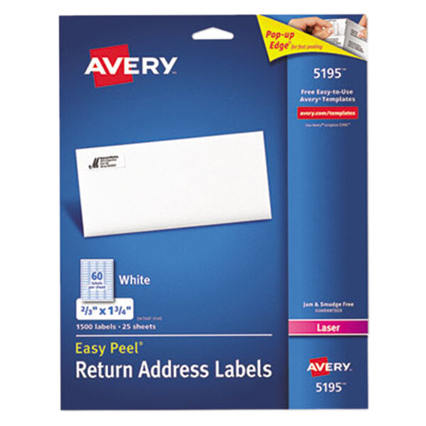 Avery 5195 Easy Peel 2 3 X 1 3 4 Printable Return Address Labels 