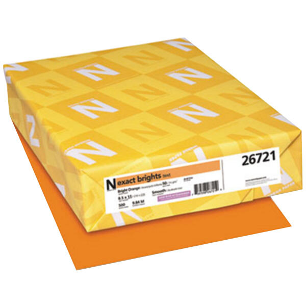 Neenah 26721 Exact Brights 8 1/2" x 11" Bright Orange 20# Copy Paper ...