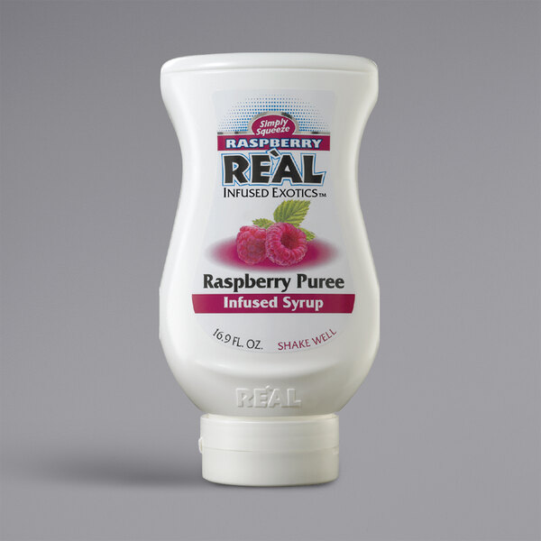 Real 16.9 fl. oz. Raspberry Puree Infused Syrup