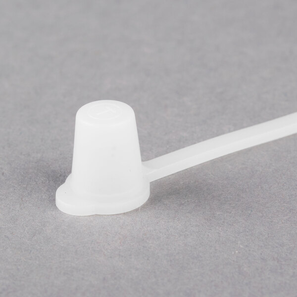 Tablecraft C100TC White Squeeze Bottle Tethered Caps - 12/Pack
