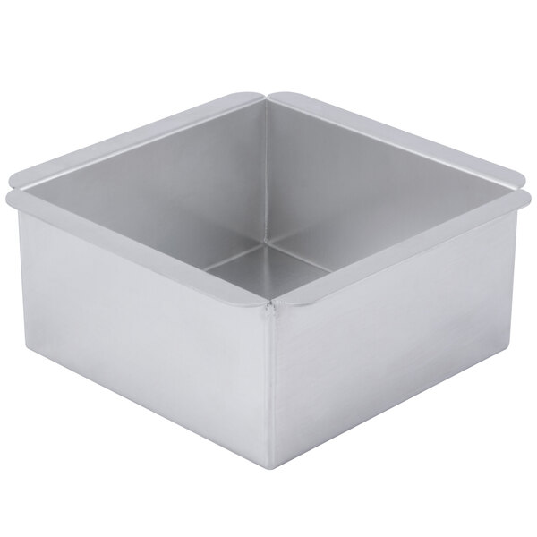 Ateco 12066 6" x 6" x 3" Aluminum Square Straight-Sided Cake Pan