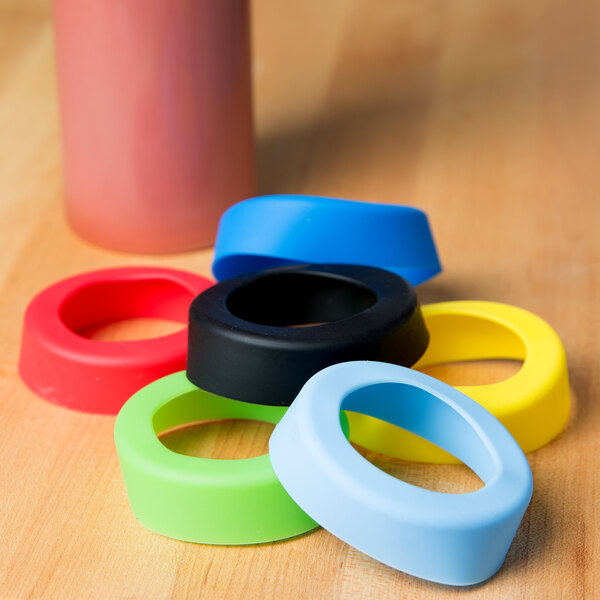 Tablecraft SB63A Assorted Silicone Widemouth Squeeze Bottle Bands (63mm ...