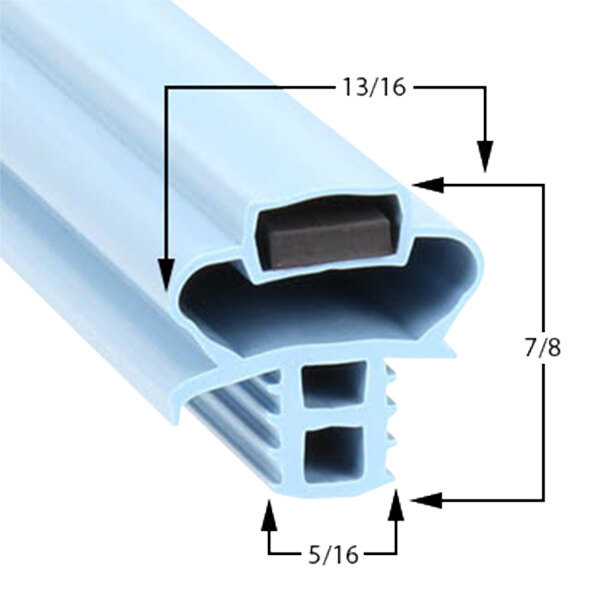 Delfield 1702508 Equivalent Magnetic Drawer Gasket - 16 15/16" x 8"