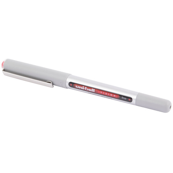 Uni-Ball 60139 Vision Red Ink with Gray Barrel 0.7mm Roller Ball ...