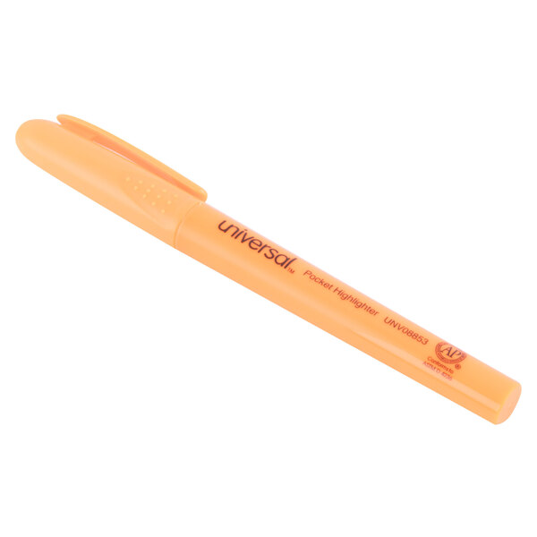Universal UNV08853 Fluorescent Orange Chisel Tip Pen Style Highlighter ...