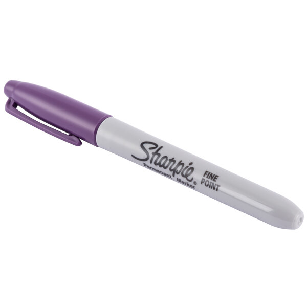 Sharpie 30008 Purple Fine Point Permanent Marker - 12/Pack