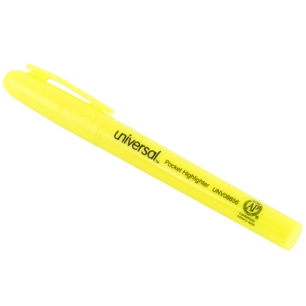 Universal UNV08856 Fluorescent Yellow Chisel Tip Pen Style Highlighter ...