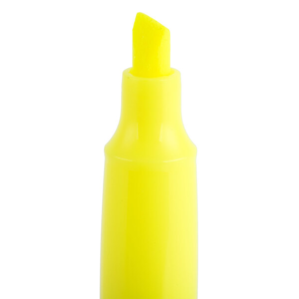 Universal UNV08856 Fluorescent Yellow Chisel Tip Pen Style Highlighter ...