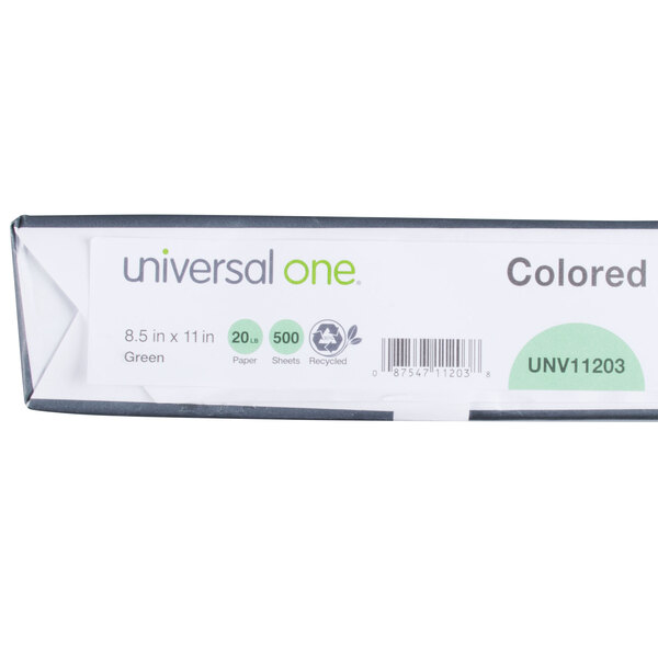 Universal Office UNV11203 8 1/2" x 11" Green Ream of 20 lb. Color Copy ...