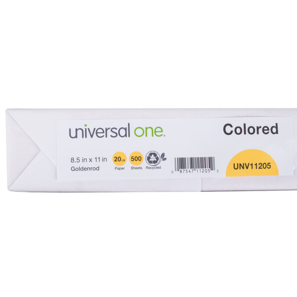 Universal Office UNV11205 8 1/2" x 11" Goldenrod Ream of 20 lb. Color ...