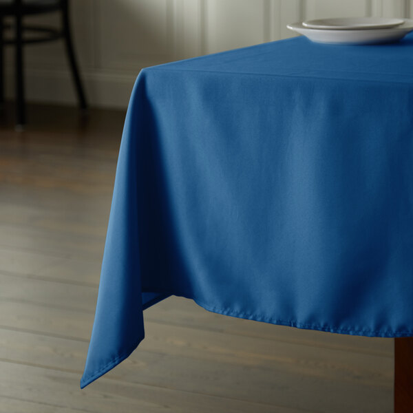 Intedge 45" x 45" Square Light Blue 100% Polyester Hemmed Cloth Table Cover