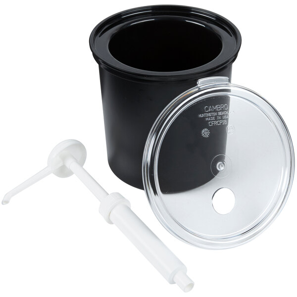 Cambro 1.7 Qt. Black Insulated ColdFest Condiment Dispenser Kit with ...