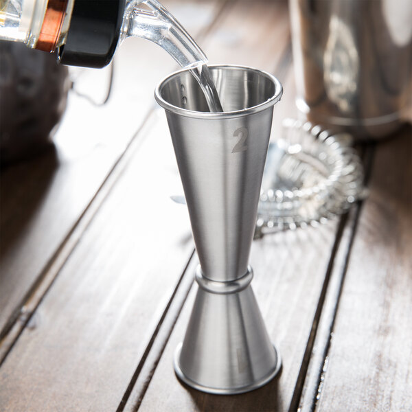 American Metalcraft JG5 1 oz. & 2 oz. Stainless Steel Japanese Style Jigger