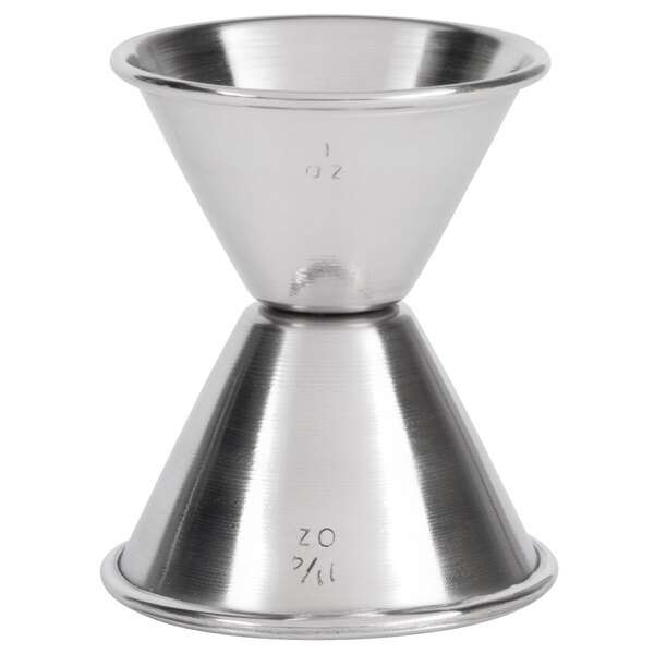 American Metalcraft J222 1 oz. & 1.25 oz. Stainless Steel Jigger