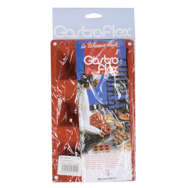 Matfer Bourgeat 257921 Gastroflex Orange Silicone 6 Compartment Pyramid ...