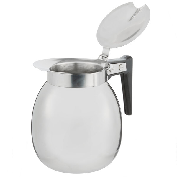 Thunder Group 64 oz. Stainless Steel Coffee Decanter with Black Handle