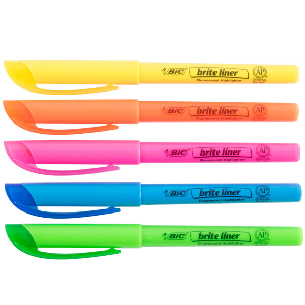Bic BL241AST Brite Liner Chisel Tip Pen Style Highlighter, Color ...