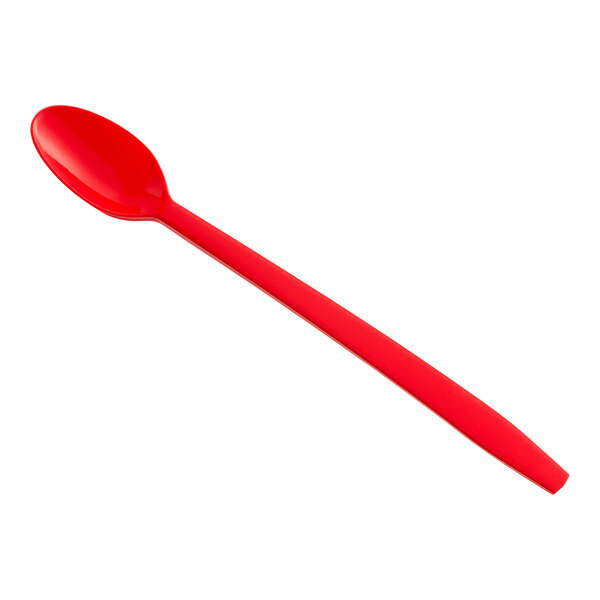 Choice 8" Red Polypropylene Plastic Soda / Sundae Spoon - 1000/Case