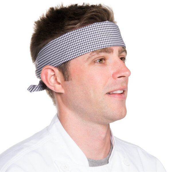 36" x 15" Houndstooth Patterned Chef Neckerchief / Bandana