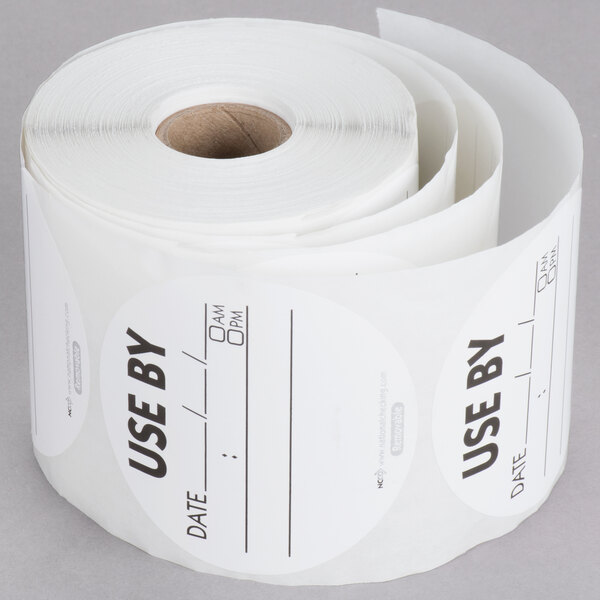National Checking Company RUB3R 3" Use By Removable Label - 500/Roll