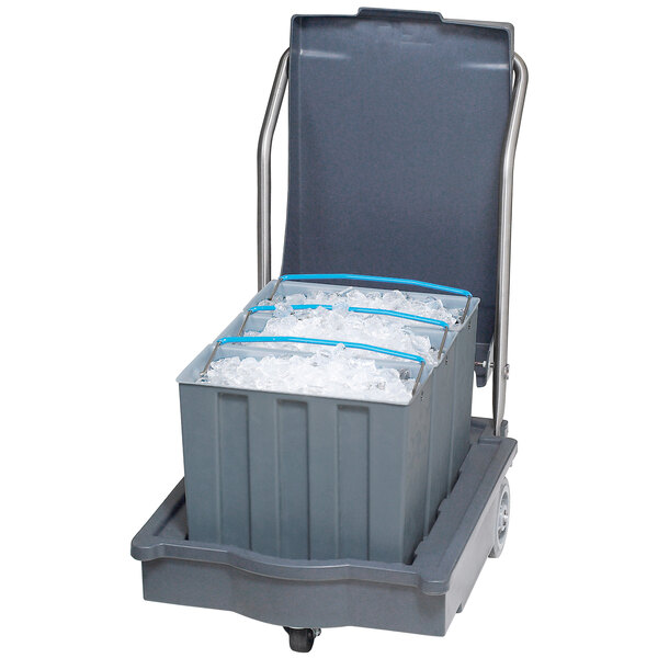 Follett DEV860SG-48-75 48" Ice Storage Bin with 75 lb. Ice Cart - 860 lb.