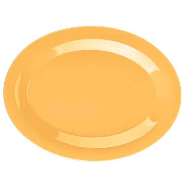 GET OP-950-TY Diamond Mardi Gras 9 3/4" x 7 1/4" Tropical Yellow Oval ...