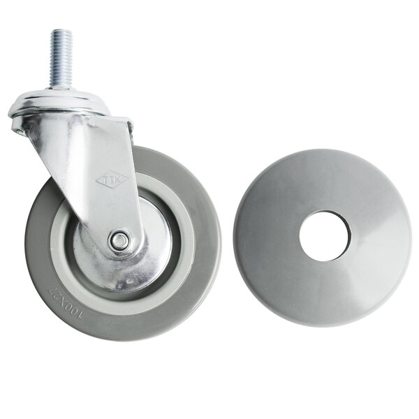 Choice 4" Swivel Stem Caster for Stainless Steel Utility Carts
