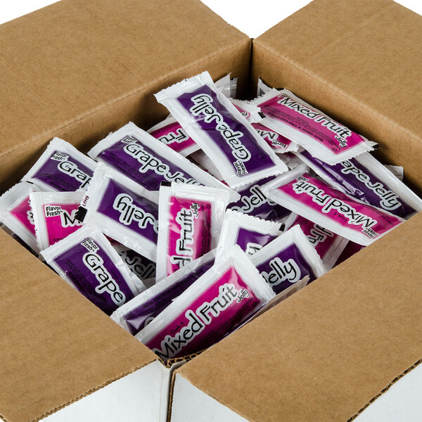 Mixed Fruit Jelly & Grape Jelly Packets (10g) - 200/Case