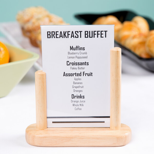 American Metalcraft ELEBSM 4" x 6" Natural Wood-Finish Table Top Board