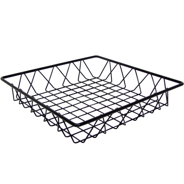 Cal-Mil 1293TRAY Black Square Wire Basket - 12" x 12" x 3"