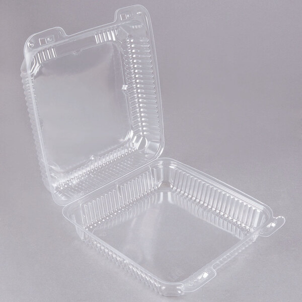 Durable Packaging PXT-900 Duralock 9" x 9" x 3" Clear Hinged Lid ...