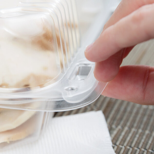 Durable Packaging PXT-900 Duralock 9" x 9" x 3" Clear Hinged Lid ...