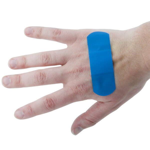 Medique 67133 Medi-First 1" x 3" Blue Plastic Adhesive Strip Bandage ...